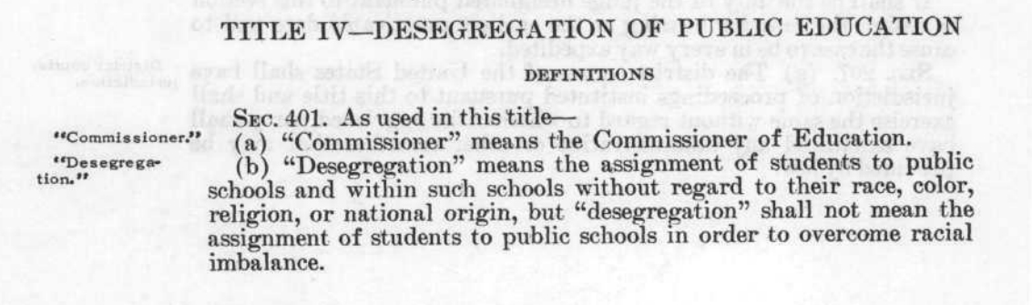 Title IV of the Civil Rights Act of 1964, excerpt
